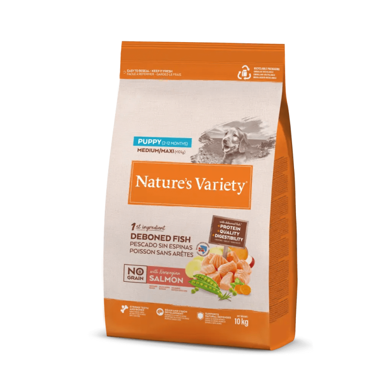 NATURES VARIETY perro NG puppy med/max salmon 10 kg | Koala Mascotas
